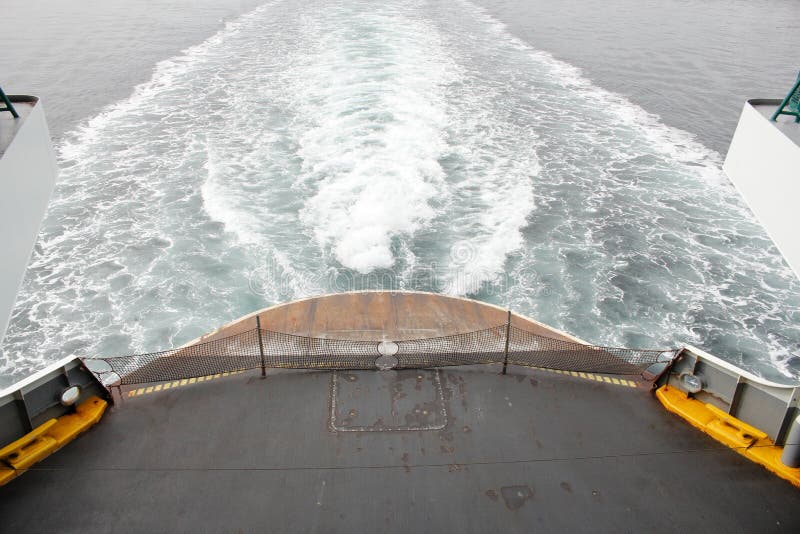 The Back of the Ferry Leaving the Port Stock Image - Image of lake ...