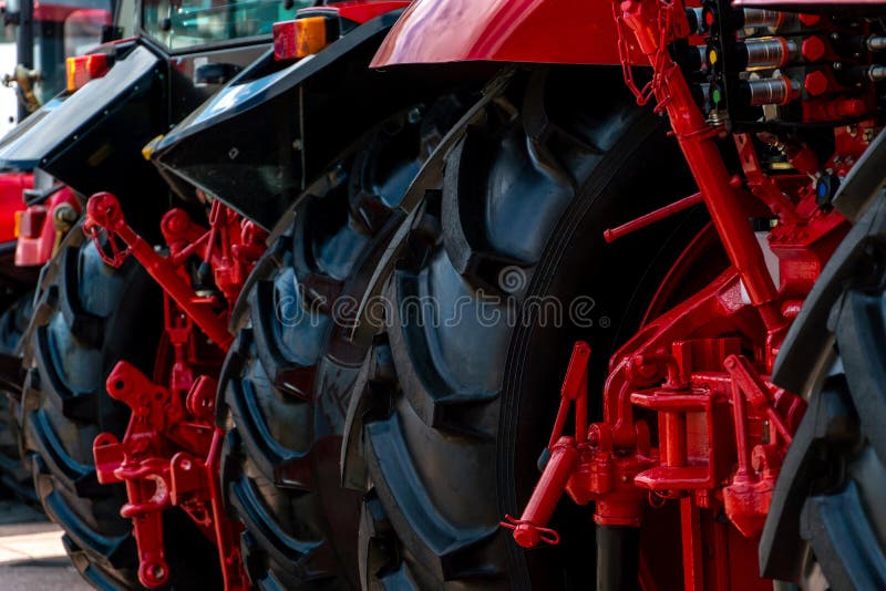 View of the Back of a Modern Tractor. Hydro-mechanical System for ...
