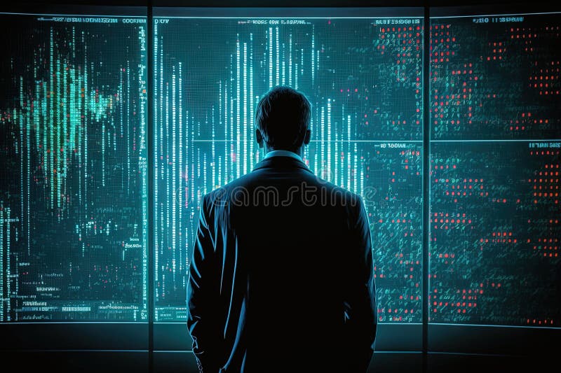 Giant Computer Case As Magic Island in a Lake with Mist, City Skyline ...