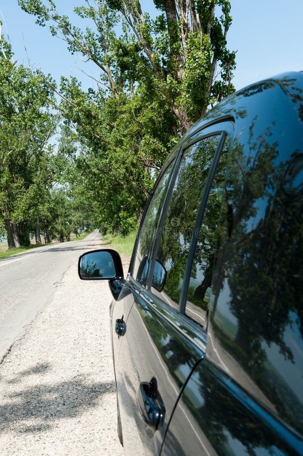 View from Back Side of the Car in the Middle Day Stock Photo - Image of ...