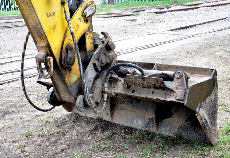 View of the Backhoe Dredger for the Day Stock Image - Image of steel ...