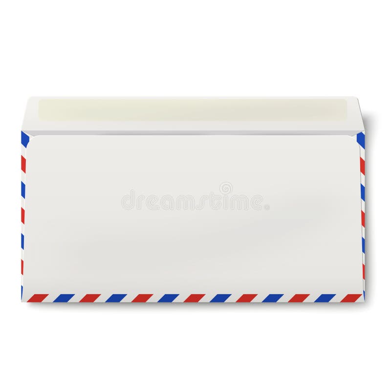 View of Backside of Opened DL Air Mail Envelope Inside Stock Vector ...