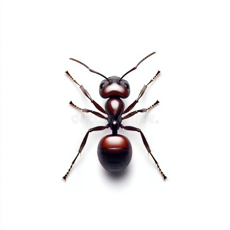 View of the Backside of a Red Ant, Isolated on a Transparent Background ...