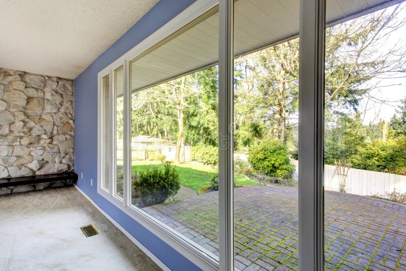 View of Backyard through the Window Stock Photo - Image of home ...
