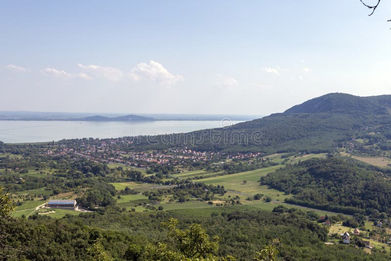 View of the Badacsony Mountain from Gulacs, Hungary Stock Photo - Image ...