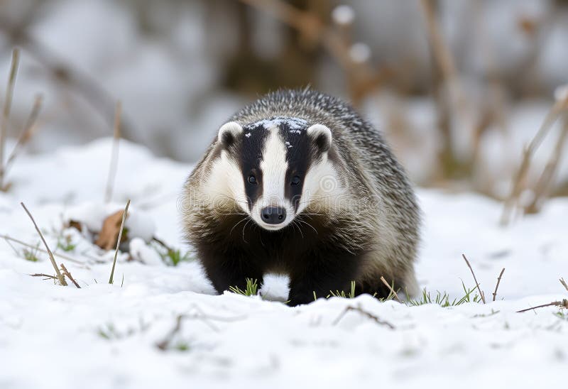A View of a Badger in the Forest Stock Illustration - Illustration of ...
