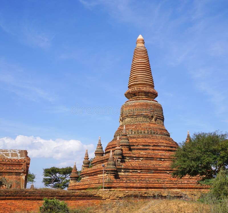 View of Bagan Temples, Myanmar Stock Image - Image of monastery ...