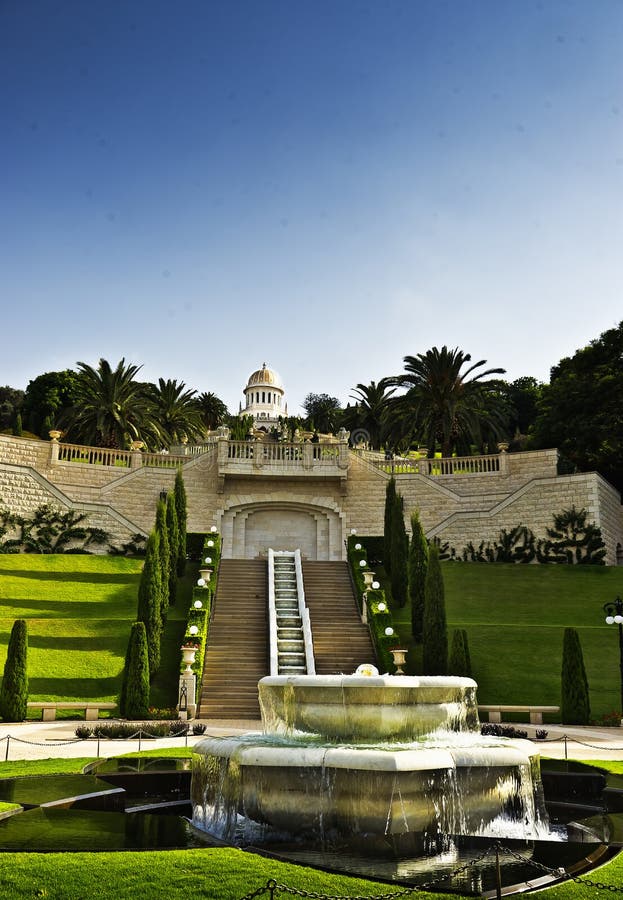 Landmark of Haifa Shrine of the Bab Stock Photo - Image of mosque ...