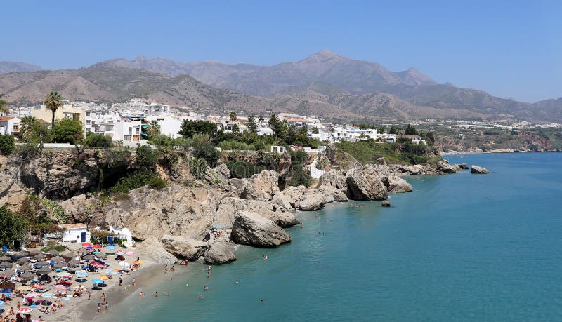 View from Balcon De Europa in Nerja, Spain Editorial Photo - Image of ...