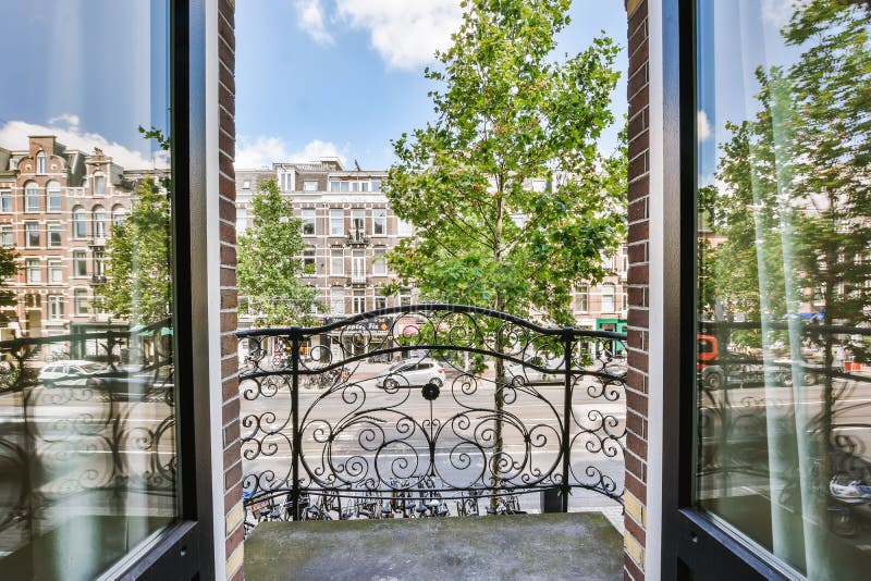 View of balcony stock image. Image of house, decorative - 233796663