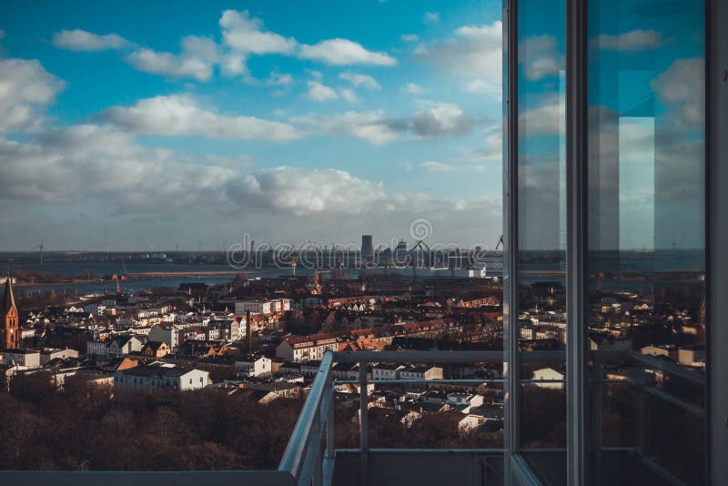 View from balcony of city stock photo. Image of clouds - 66452658