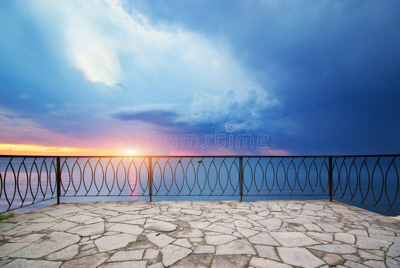 Balcony with the sea view stock photo. Image of idyllic - 19161140