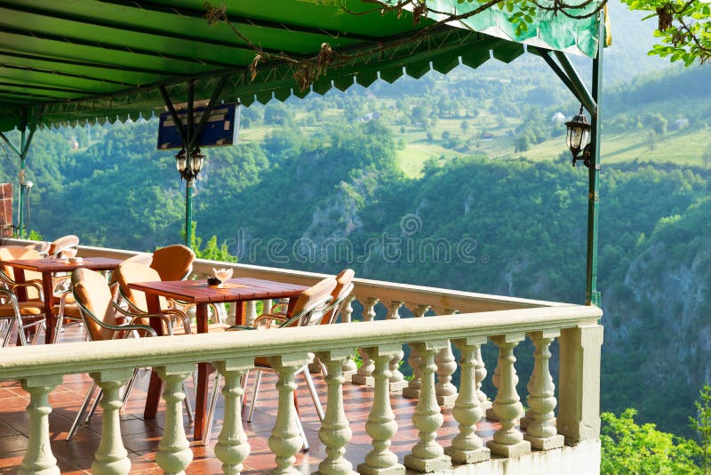View from Balcony of Small Cafe Stock Photo - Image of city ...