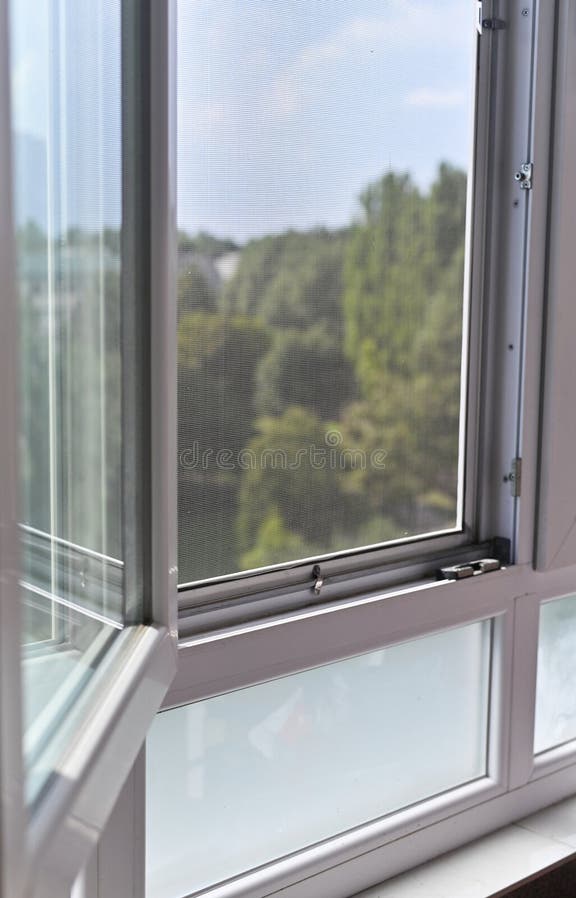 View from the Balcony Window. Plastic Windows. Stock Photo - Image of ...