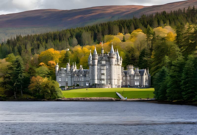 A view of Balmoral Castle stock illustration. Illustration of balmoral ...