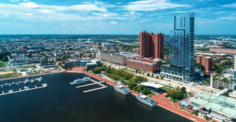 View of Baltimore Cityscape from Above Stock Photo - Image of buildings ...