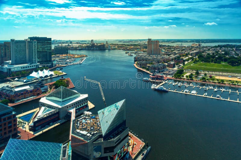 View of Baltimore Cityscape from Above Stock Image - Image of america ...