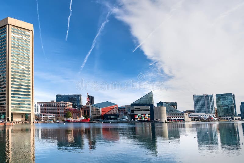 View of Baltimore Harbor with Vintage Ships Editorial Image - Image of ...