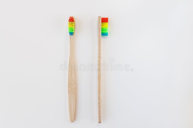 View of Bamboo Toothbrush Front and Side. Vertical Orientation Stock ...