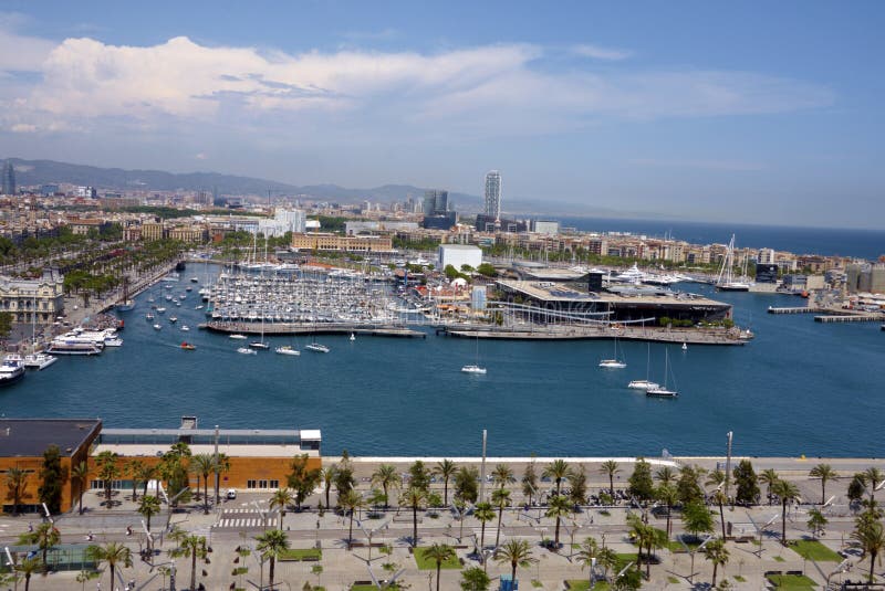 View of Barcelona harbor stock image. Image of barcelona - 27478249