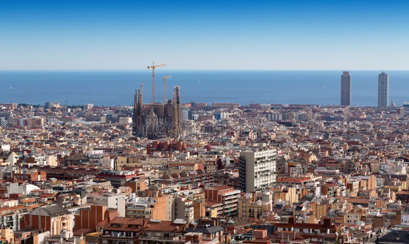 View of Barcelona from Mount Tibidabo Stock Photo - Image of barcelona ...