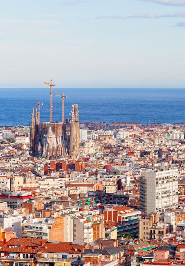 Wide View of Barcelona Spain Stock Photo - Image of mediterranean ...