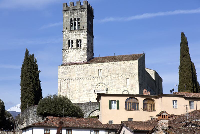 View of Barga cathedral stock image. Image of europe - 69247499