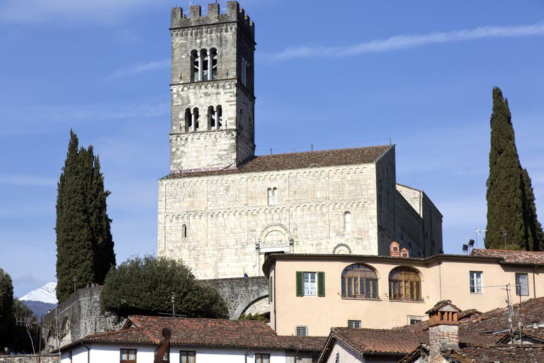 View of Barga cathedral stock image. Image of europe - 69247499