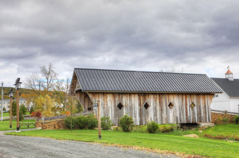 View of the Barn Yard Covered Bridge in Connecticut, United States ...