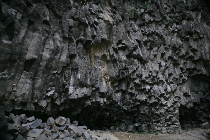 View of the Basalt Cliff in the Columnar Joints Stock Image - Image of ...