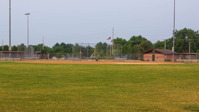 A View of a Baseball Diamond from Center Field Stock Photo - Image of ...