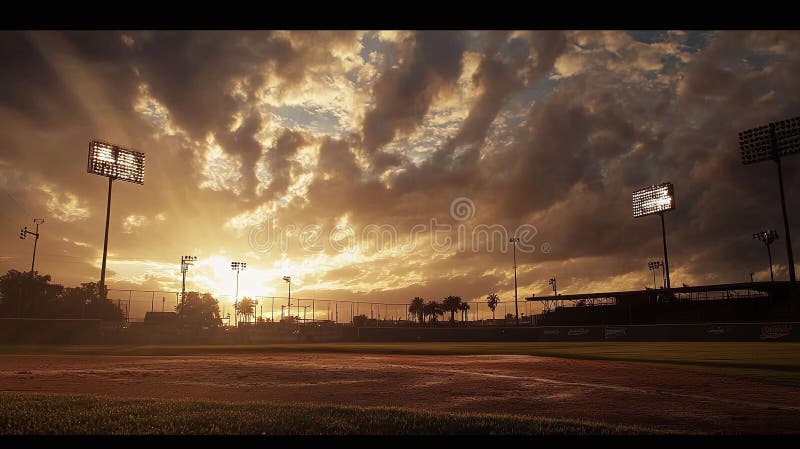 A View of a Baseball Diamond from the Pitcher S Mound in a Stadium at ...
