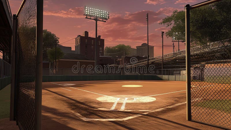 A View of a Baseball Diamond from the Pitcher S Mound in a Stadium at ...