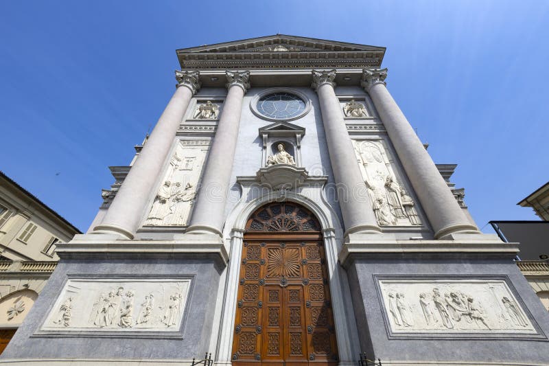 View of the Basilica of Mary Help of Christians in Turin, Italy ...