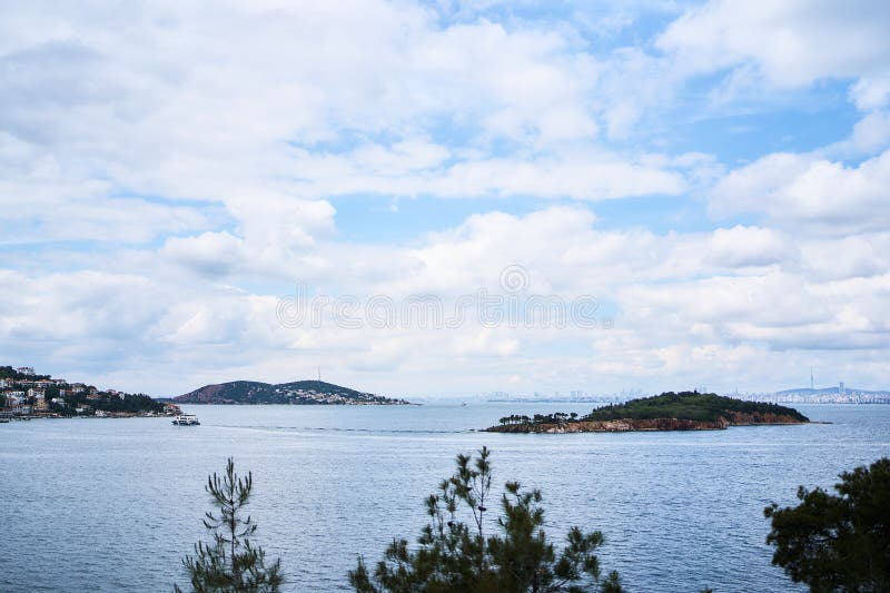 View of the Bay and Islands from Prince S Island in Istanbul Stock ...