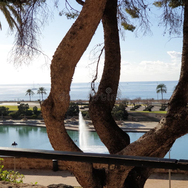 View of the Bay of Palma from the Parque Del Mar Stock Image - Image of ...