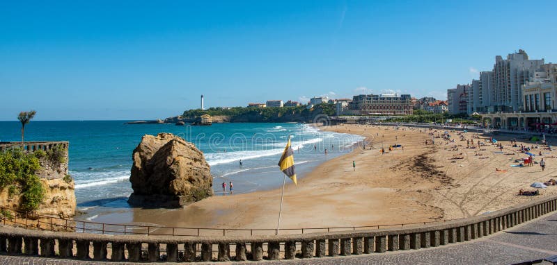 View of Beach of Biarritz, Basque French City Editorial Image - Image ...