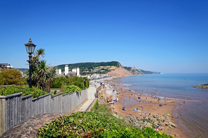 View of the Beach and Coastline, Sidmouth, UK. Editorial Image - Image ...