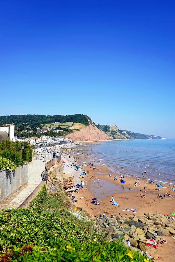 View of the Beach and Coastline, Sidmouth, UK. Editorial Image - Image ...