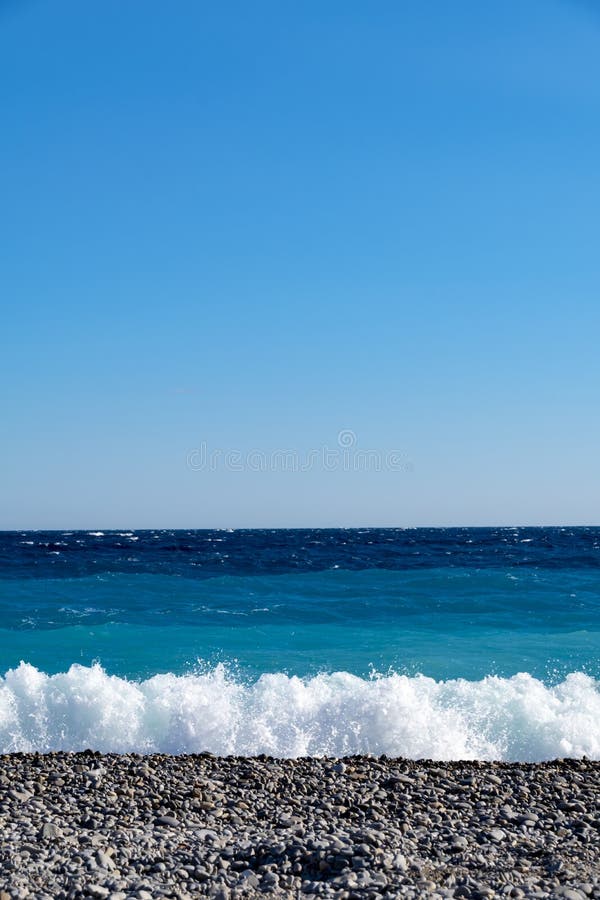 View from the Beach in Front of Nice on the Surf in the Mediterranean ...
