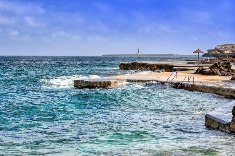 View of SÂ´Algar Beach in Menorca, Balearic Island Stock Image - Image ...