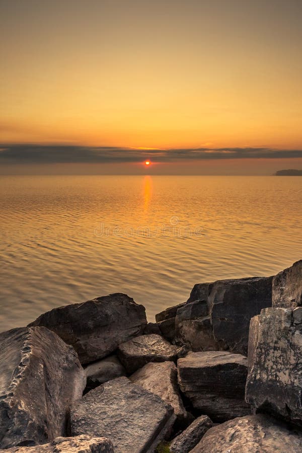 View of a Beach at a Provincial Park Stock Photo - Image of morning ...