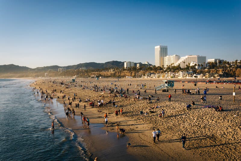 View of the Beach in Santa Monica, California. Editorial Photo - Image ...