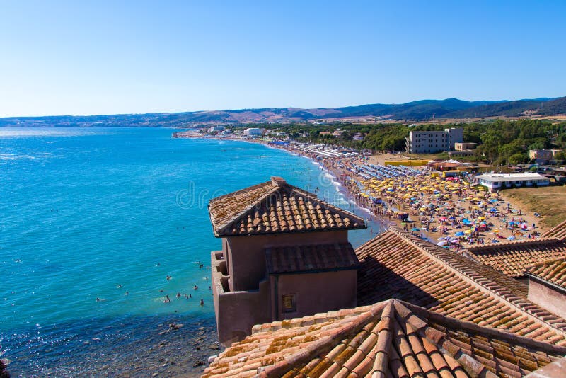 View of the Beach in Santa Severa, Near Rome. Italy Stock Photo - Image ...