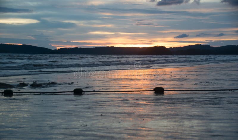 View Beach and Sunset in Evening Time Cool Style Stock Photo - Image of ...