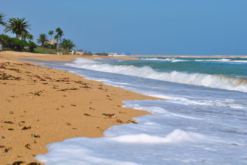 View from the Beach To the City Beach. Vacation Time. Stock Photo ...