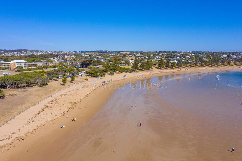 View of a Beach at Torquay, Australia Stock Image - Image of panorama ...