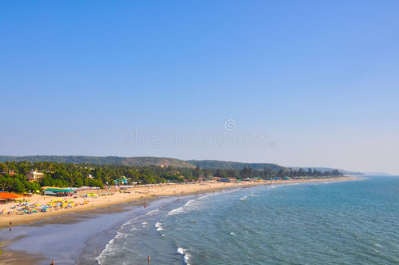 View on the Beach with Tourists in Goa Stock Image - Image of exotic ...