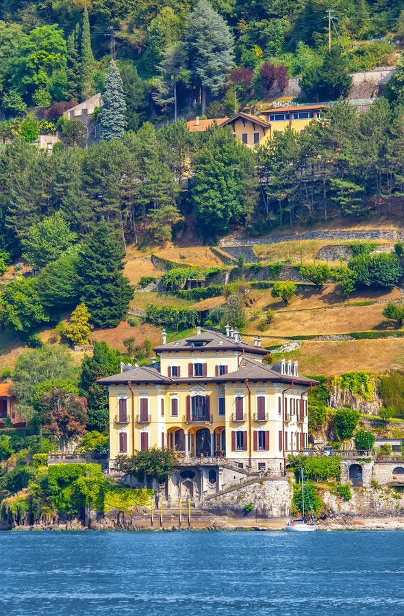 View of the Beautiful Architecture and Lake Como in Italy Stock Photo ...