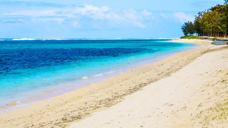 View of Beautiful Beach in Mauritius Island Stock Photo - Image of ...